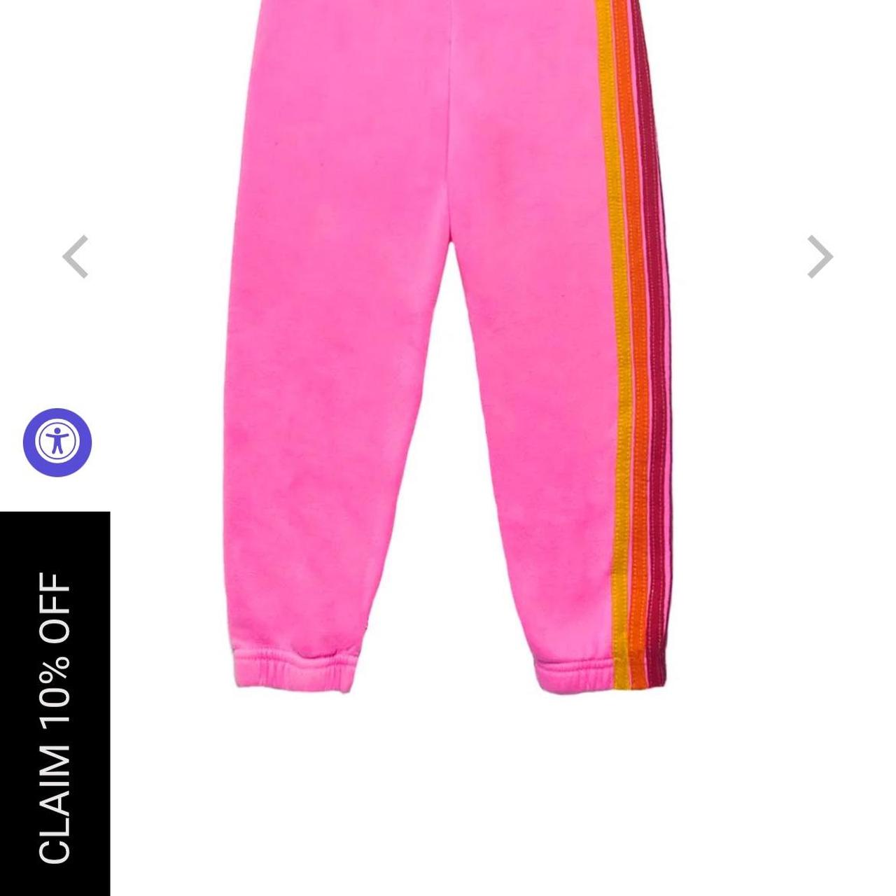 Neon Pink Aviator Nation SweatPants - Depop