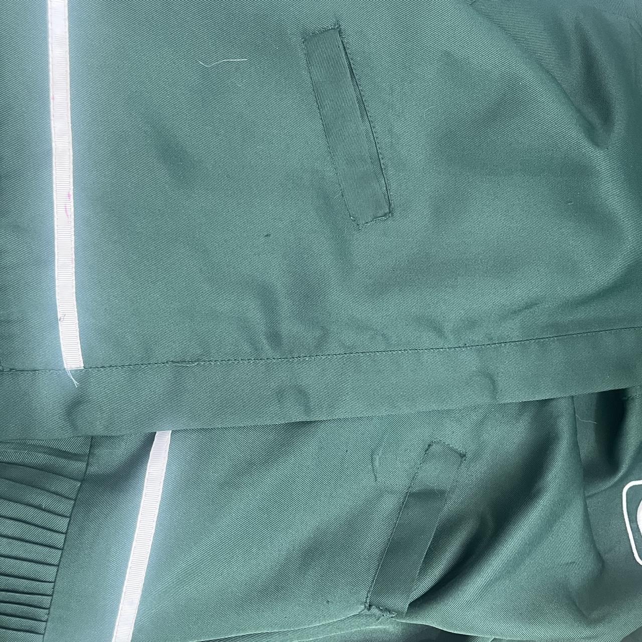 Green and white cosplay jacket. Womens size large... | Depop