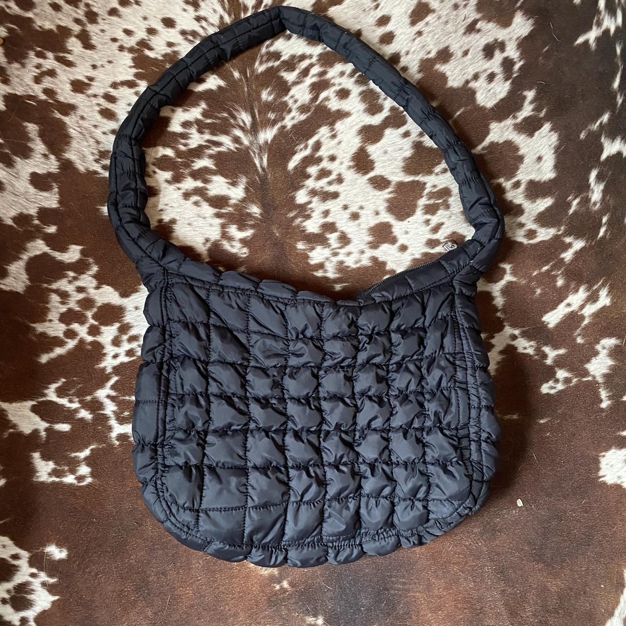 black puffer purse with pocket inside, perfect for... | Depop