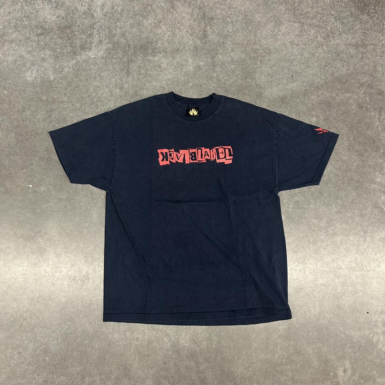 Vintage 90s Black Label Flame Skater T Shirt. Size... | Depop