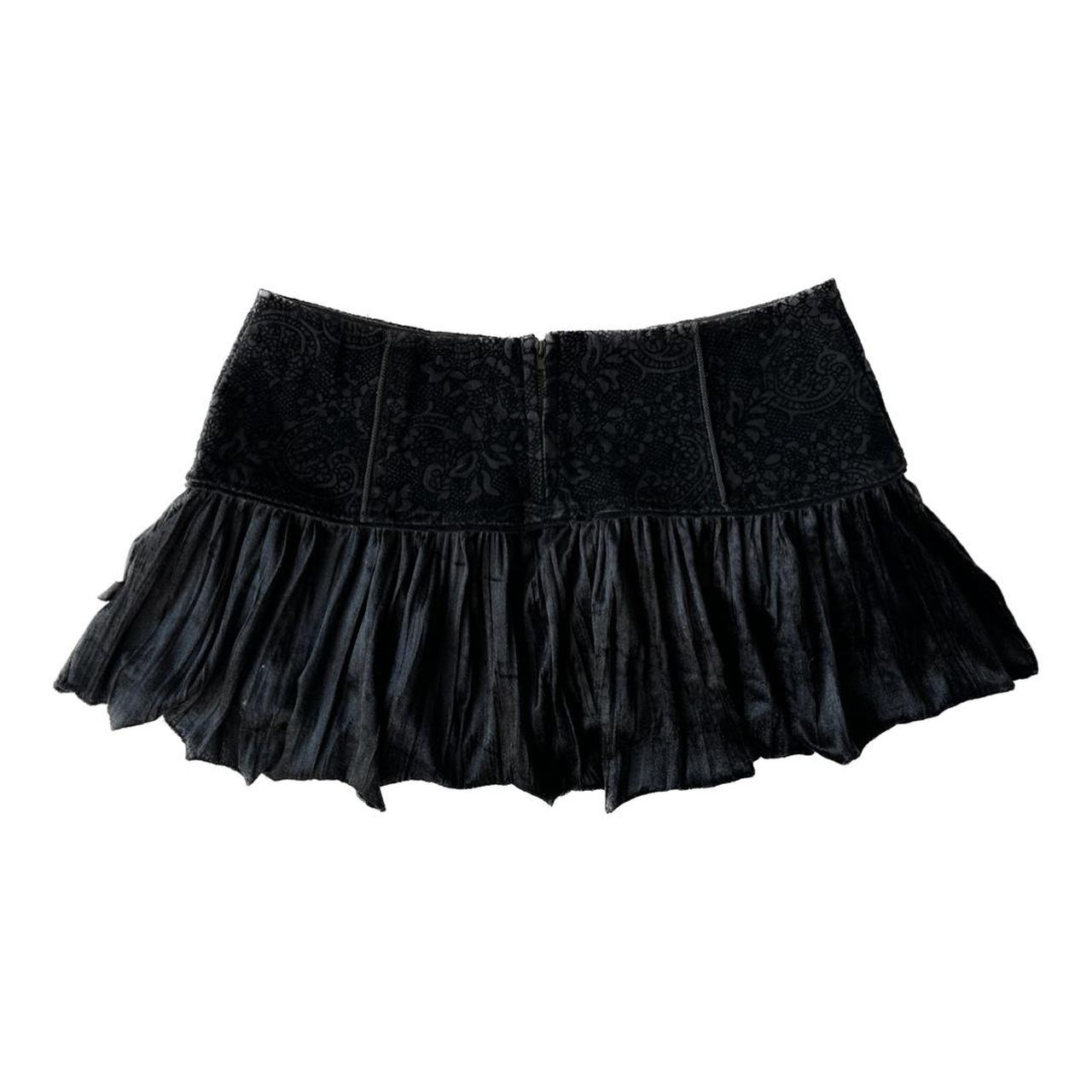 Y2k Black Gothic Fairy Grunge Velvet Micro Mini... - Depop