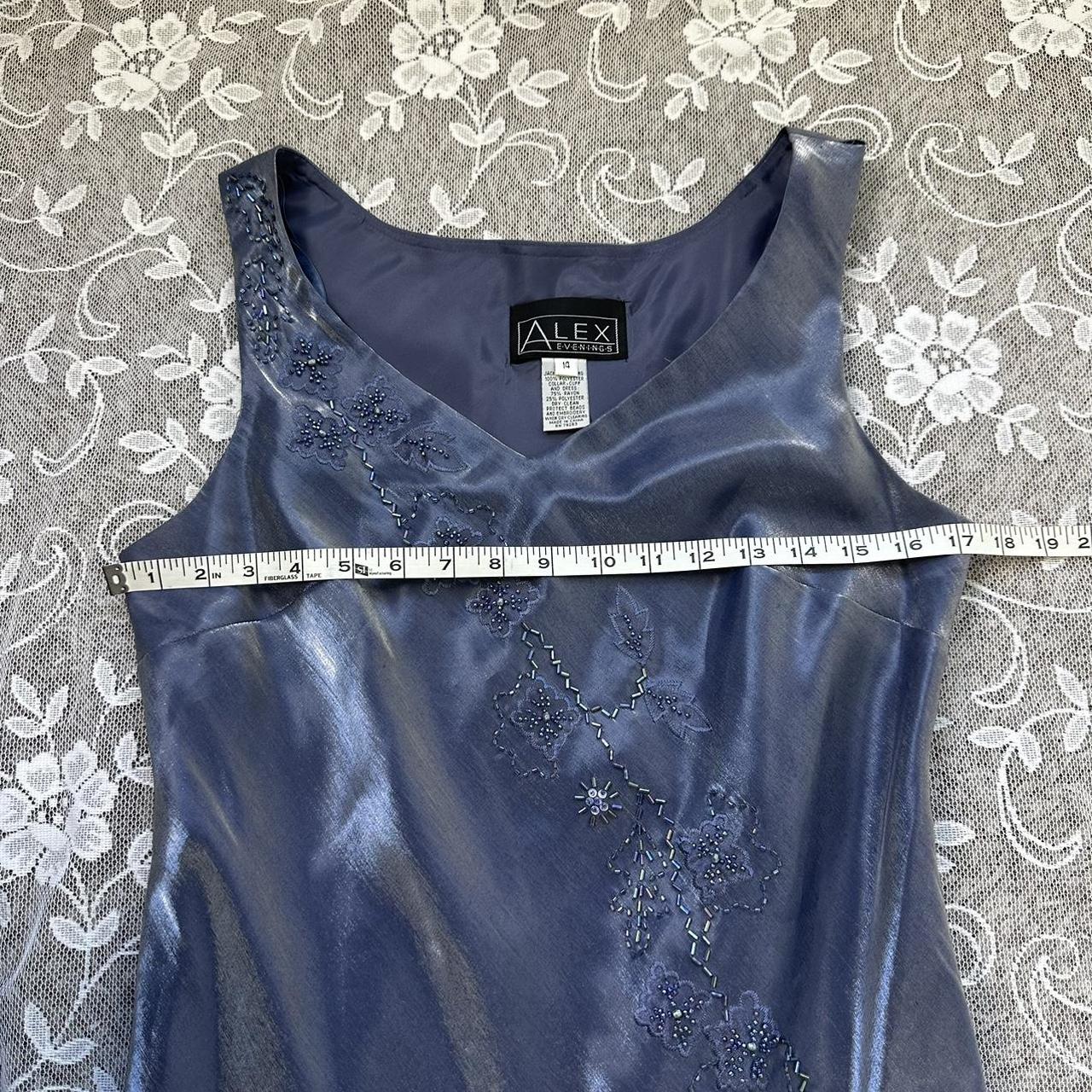 90s Periwinkle Metallic Iridescent Sequined Glam... - Depop