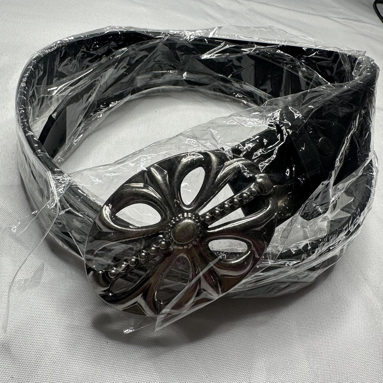 Black belt with flower buckle belt #90sbelt With skulls | Depop