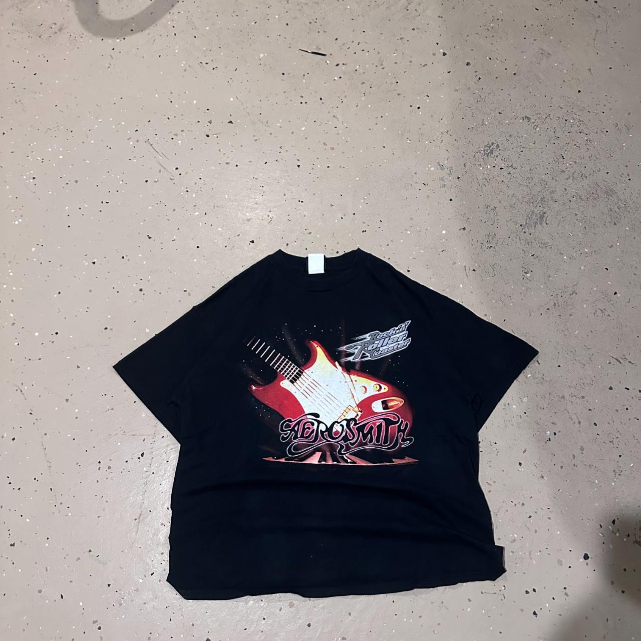 Aerosmith roller coaster band t year 2000 giant tag,... | Depop