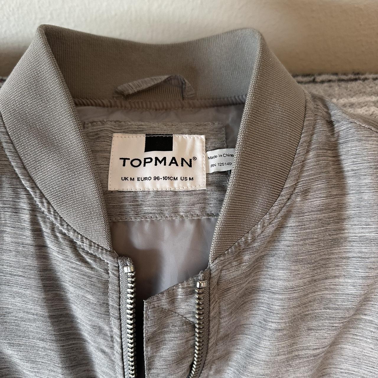 TOPMAN Bomber Jacket - Grey - Size M - Depop