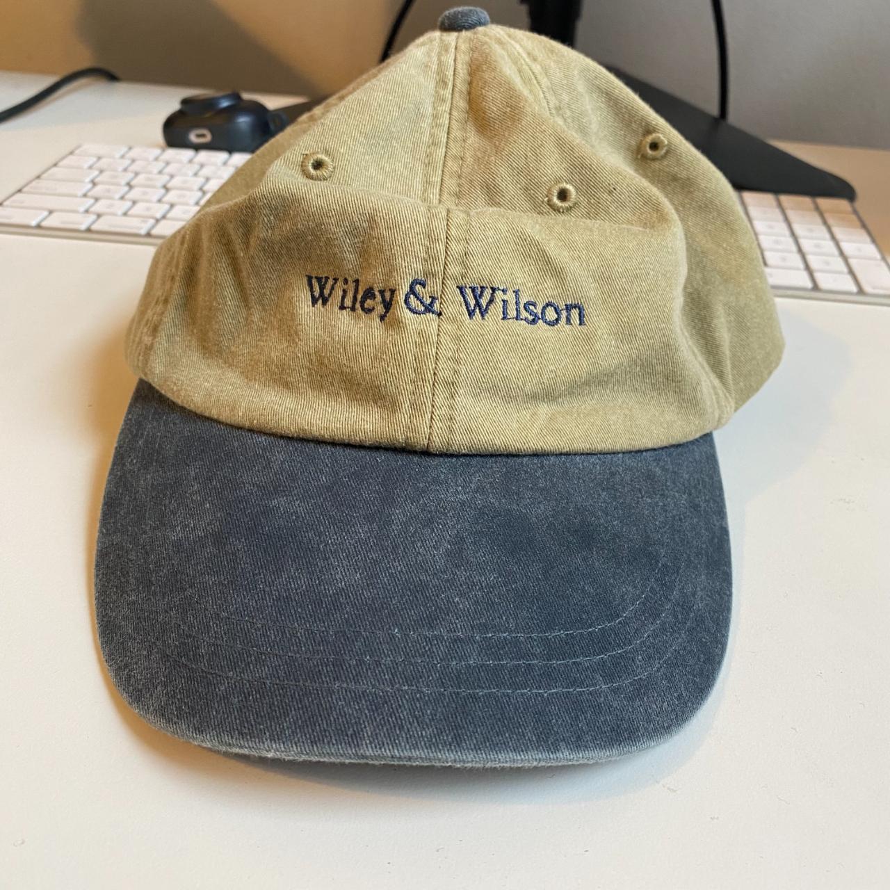 Beige 90s "Wiley and Wilson" Leather Strapback dad Hat - Depop