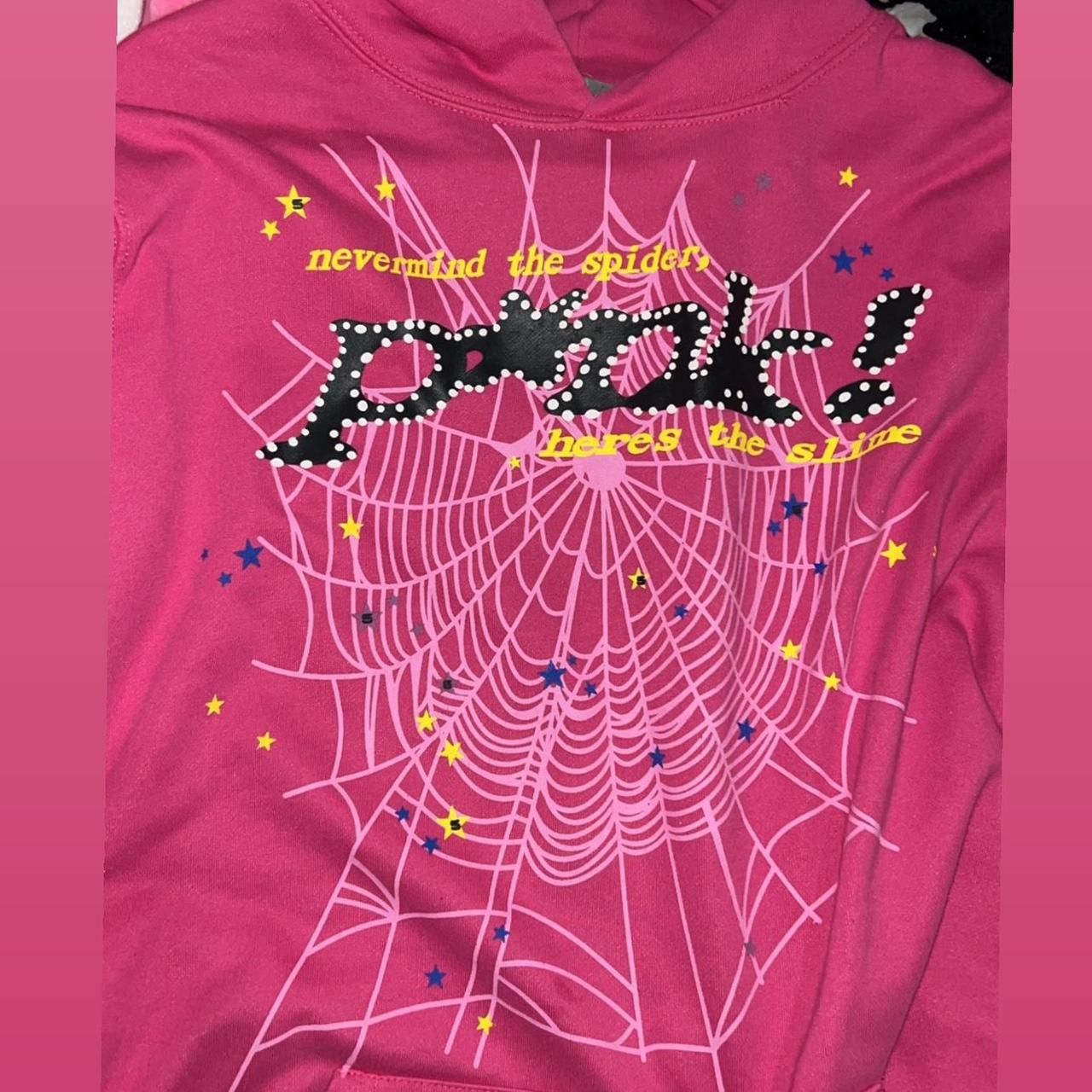 Pink spider hoodie Woman’s xl - Depop