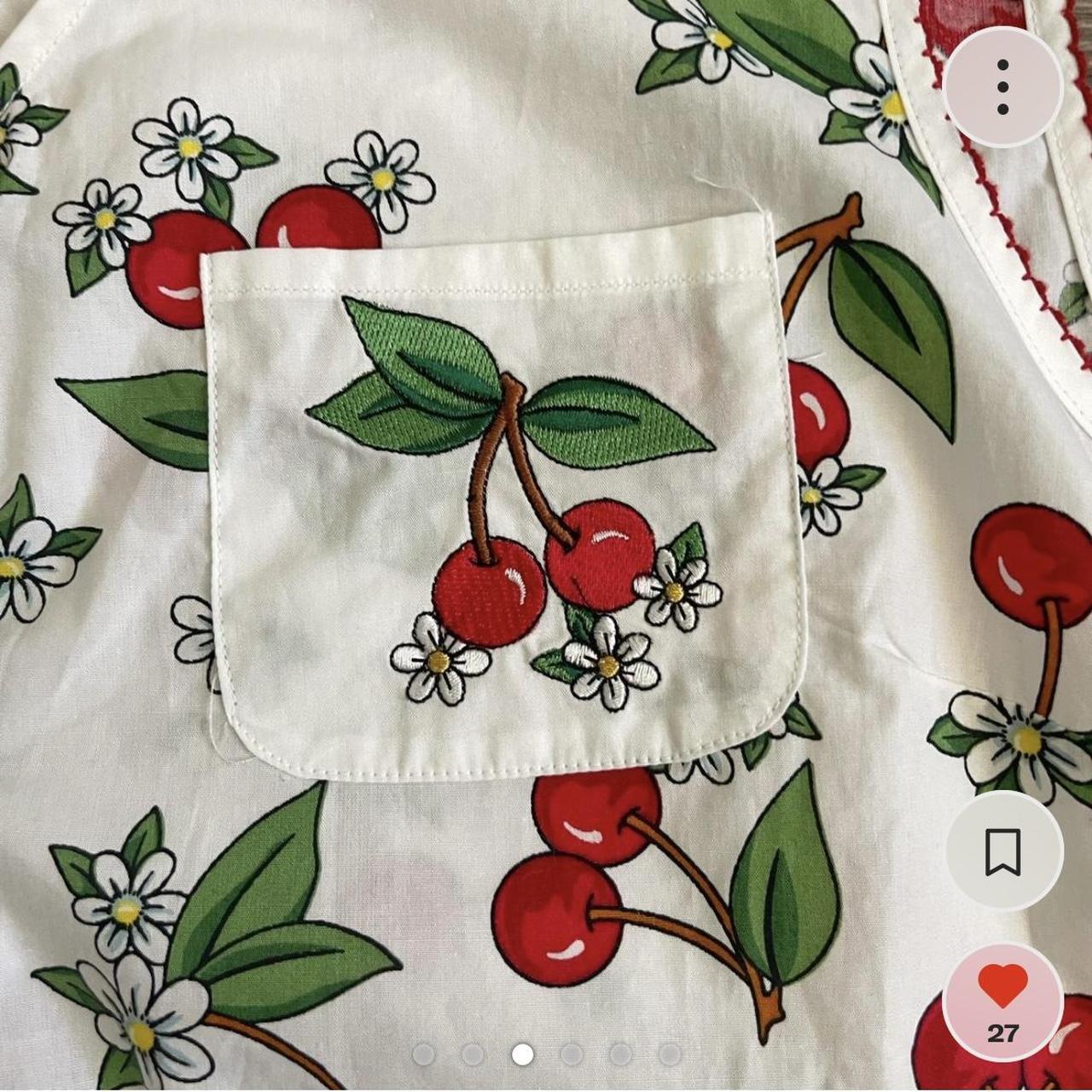 Vintage Cherry Button Up Tank Top Offers... - Depop