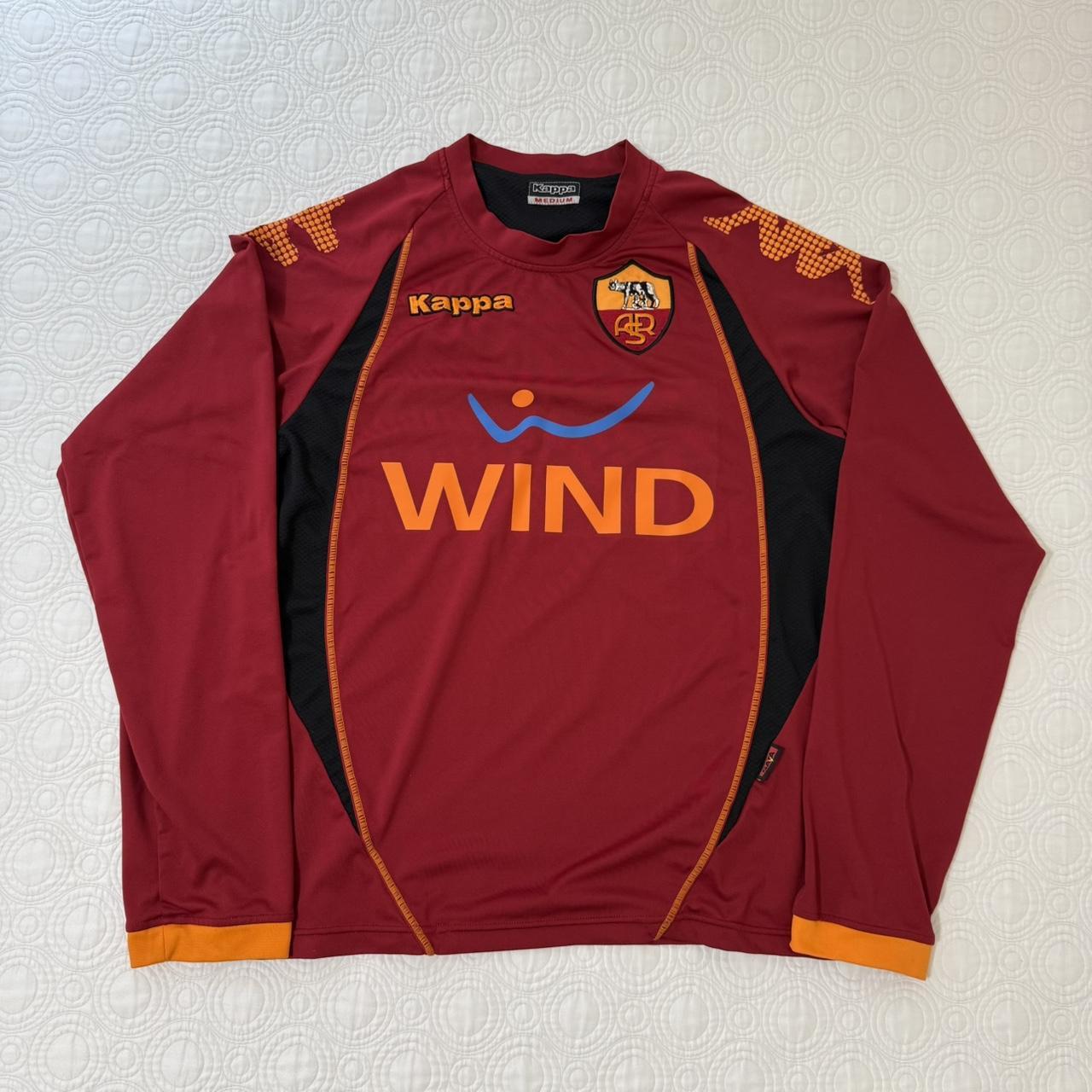 Kappa AS Roma Soccer Sweatshirt Jersey Maroon Size... | Depop