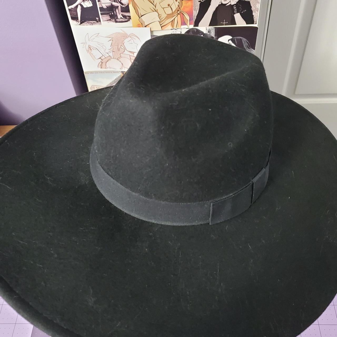 Killstar black wide brim hat. Felt-like material... | Depop