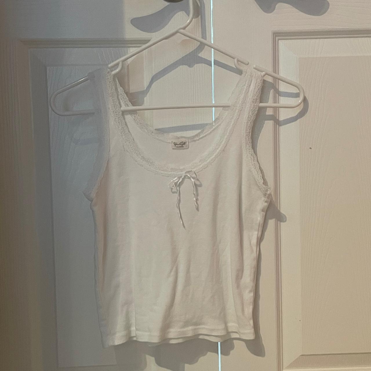 john galt cropped lace tank 🎀🎀 (i sewed a bow you... - Depop