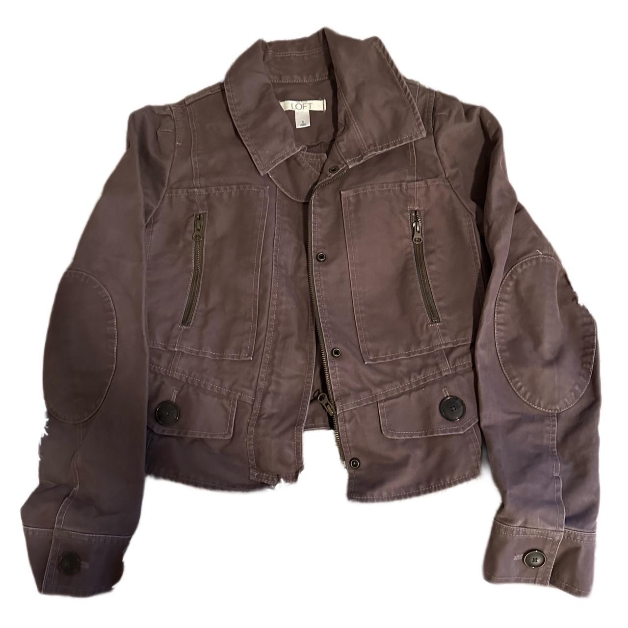 purple button up jacket color : purple grey brand... - Depop