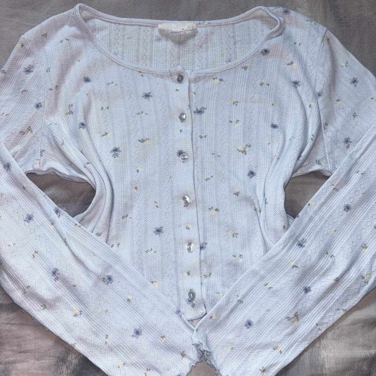 Adorable Floral Cottagecore Coquette Baby-Blue... - Depop