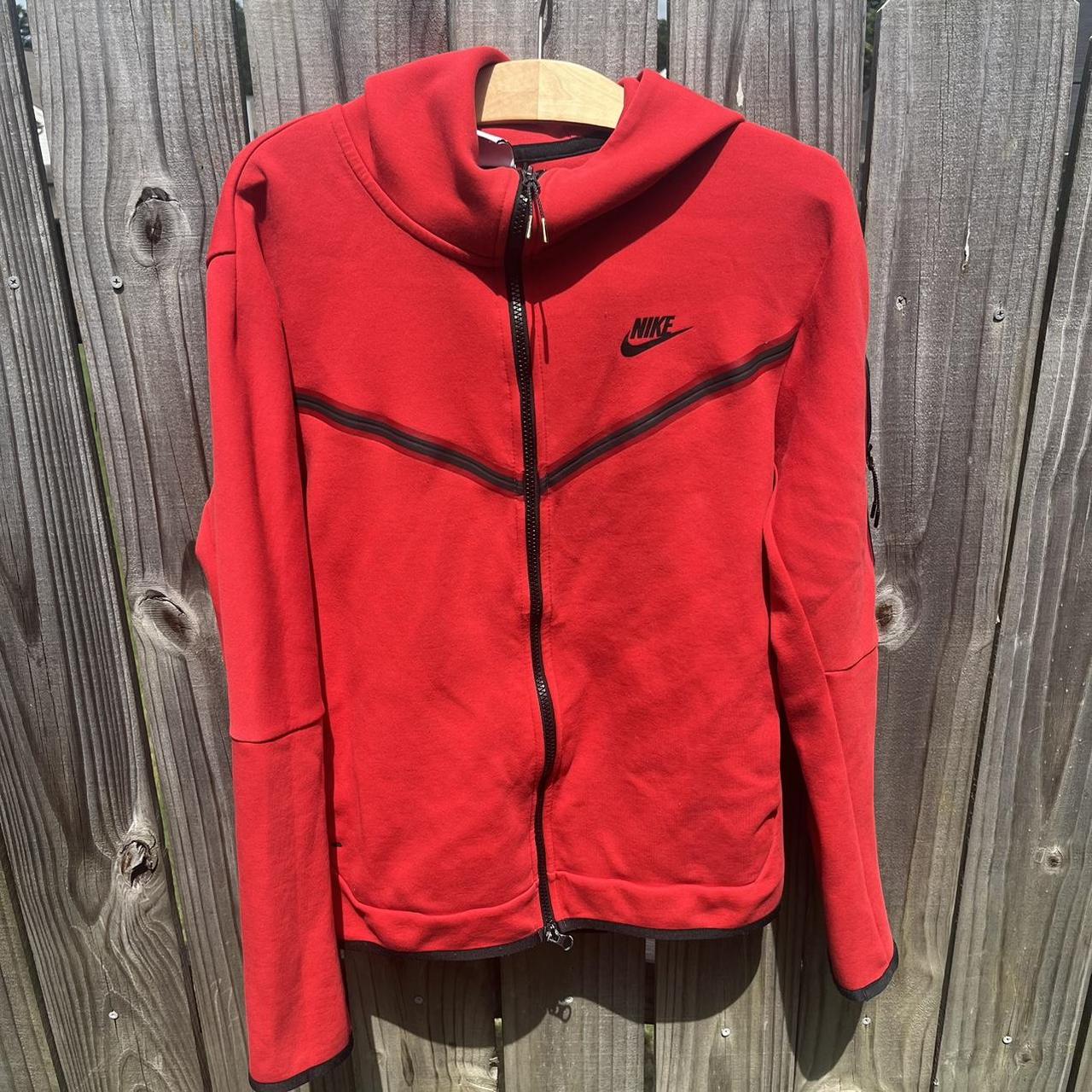 Authentic Red Nike tech fleece jacket ‼️ Willing to... - Depop