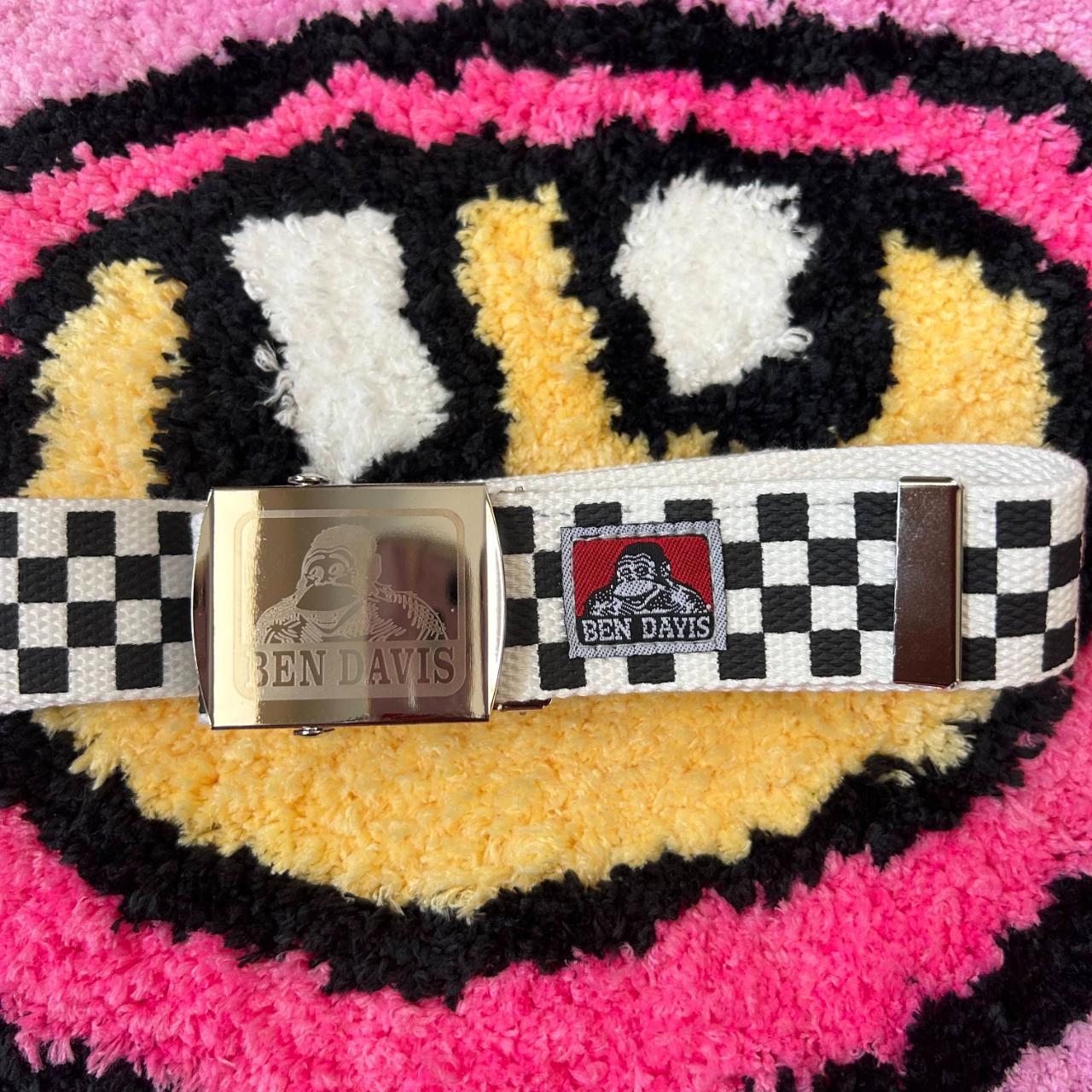 Vintage Ben Davis white black checkered adjustable... - Depop