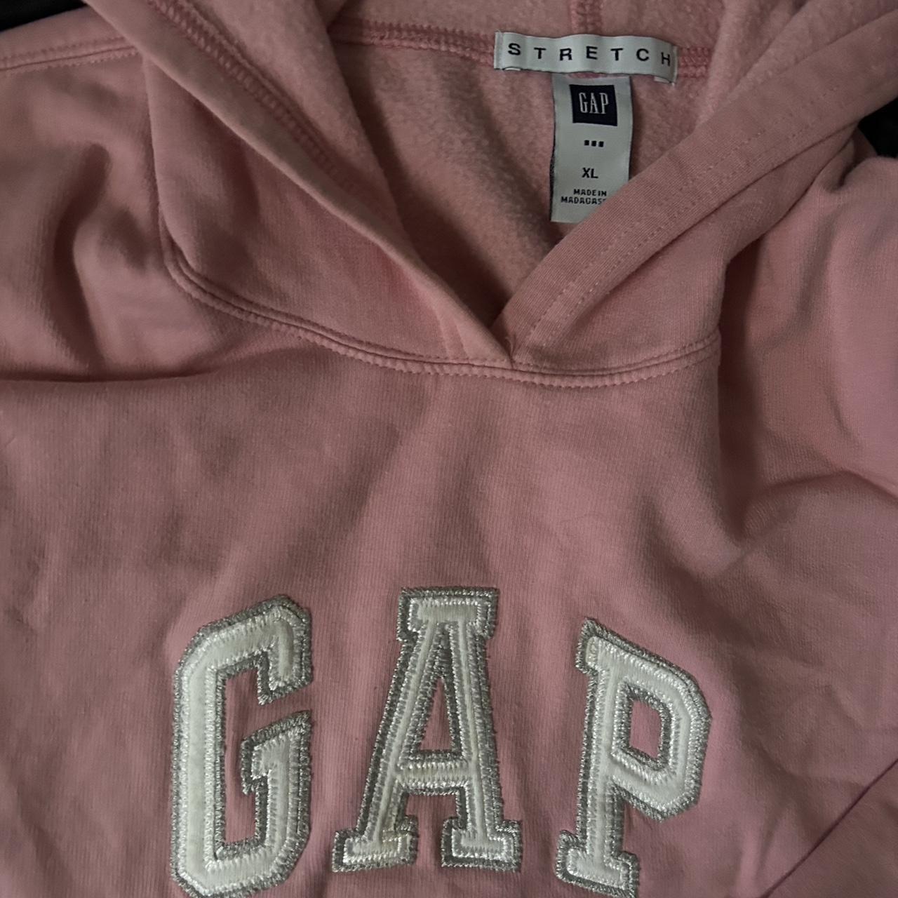 Vintage gap pink hoodie “stretch” tagged w xl... - Depop