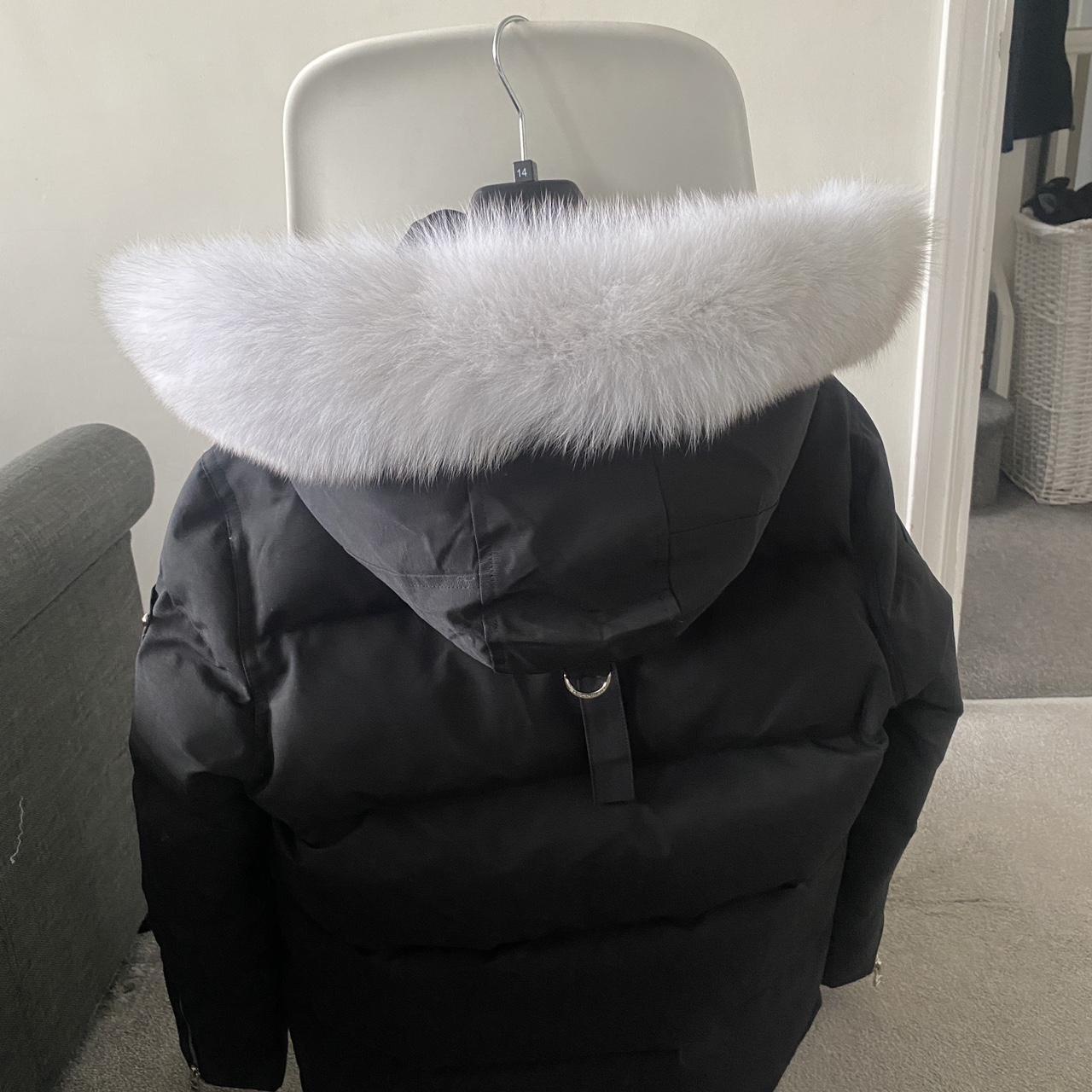 moose knuckles black coat with white fur. I’d... - Depop