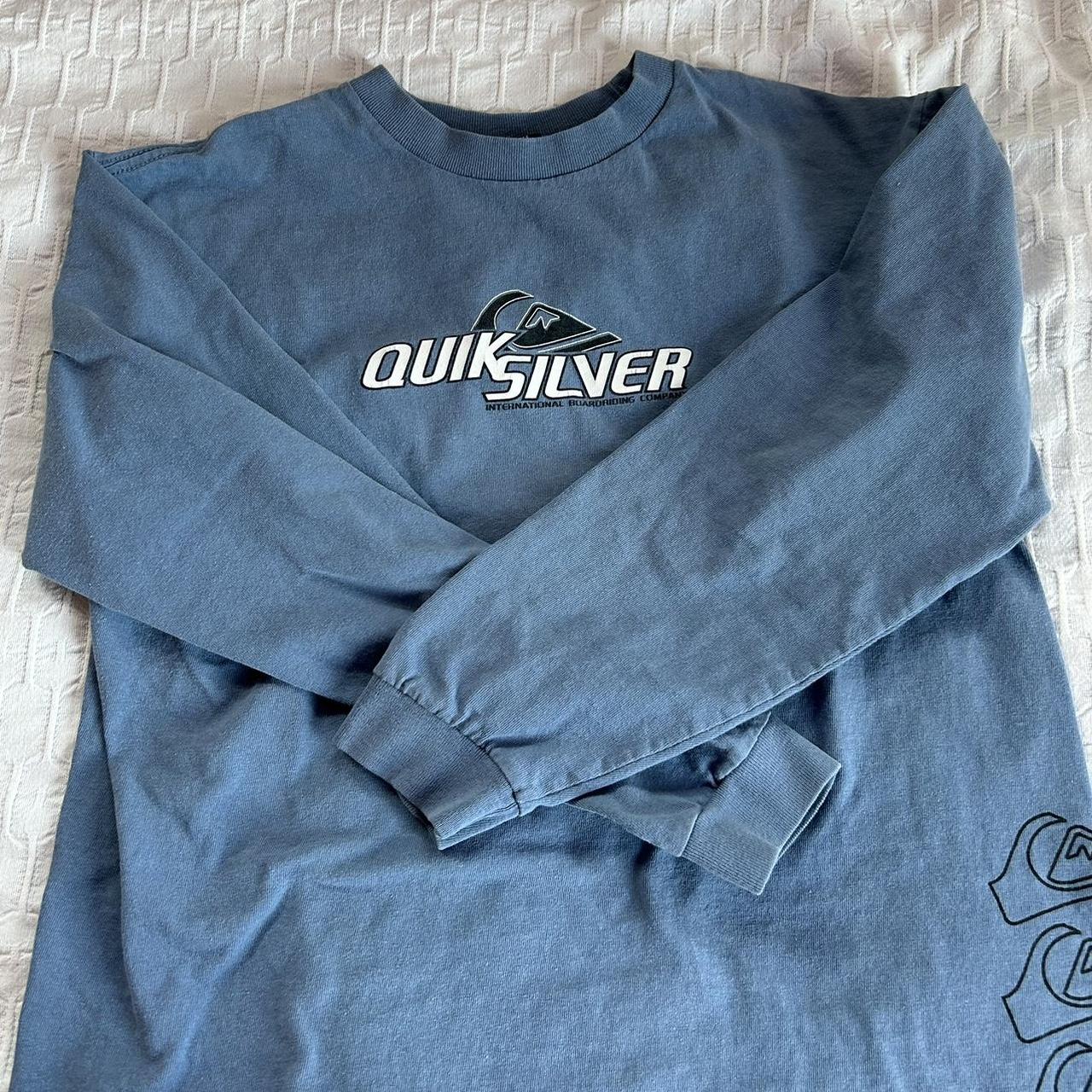 Quicksilver 🌊⛰️ Vintage Surf wear wave blue long... - Depop
