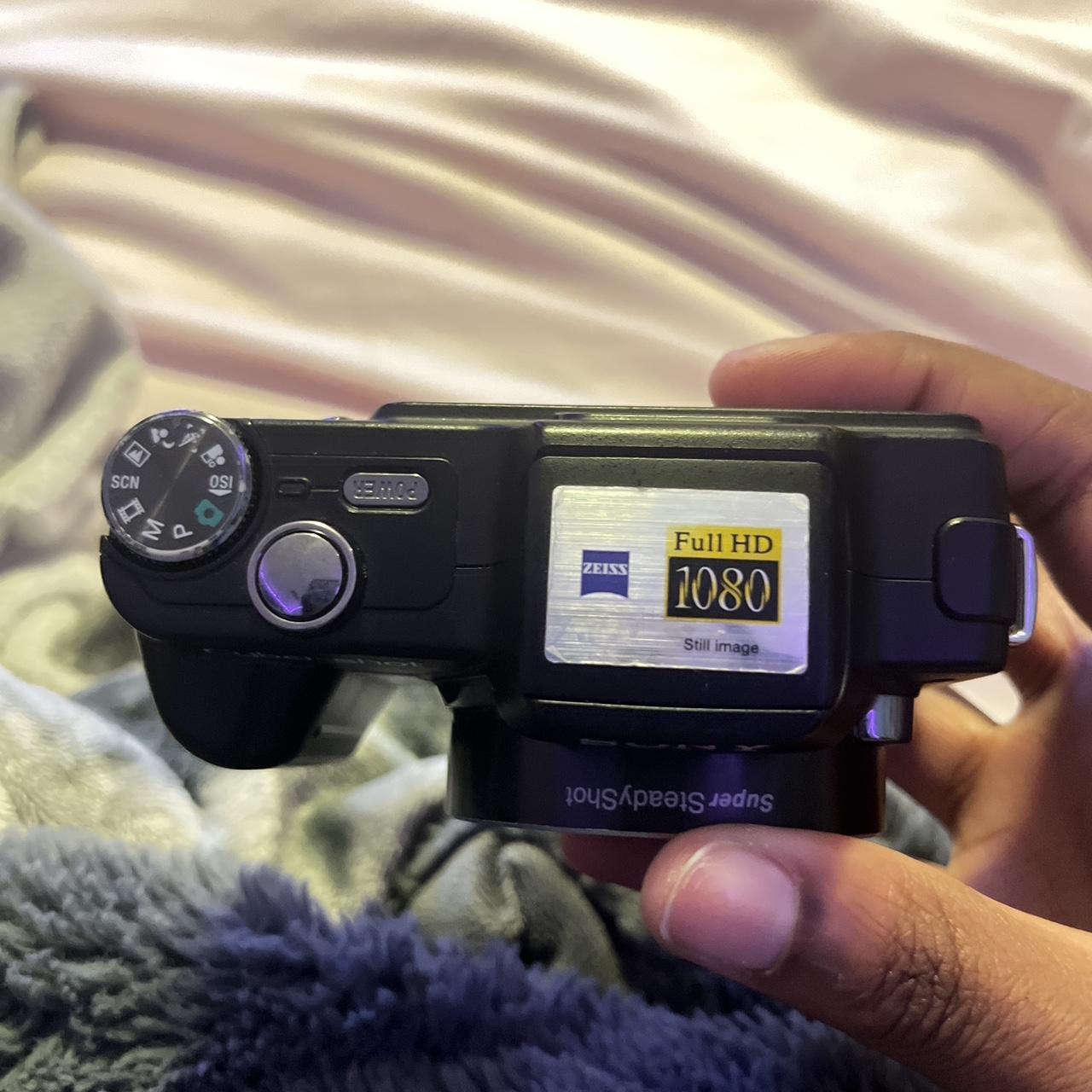 Black and white Sony camera with battery(not... - Depop