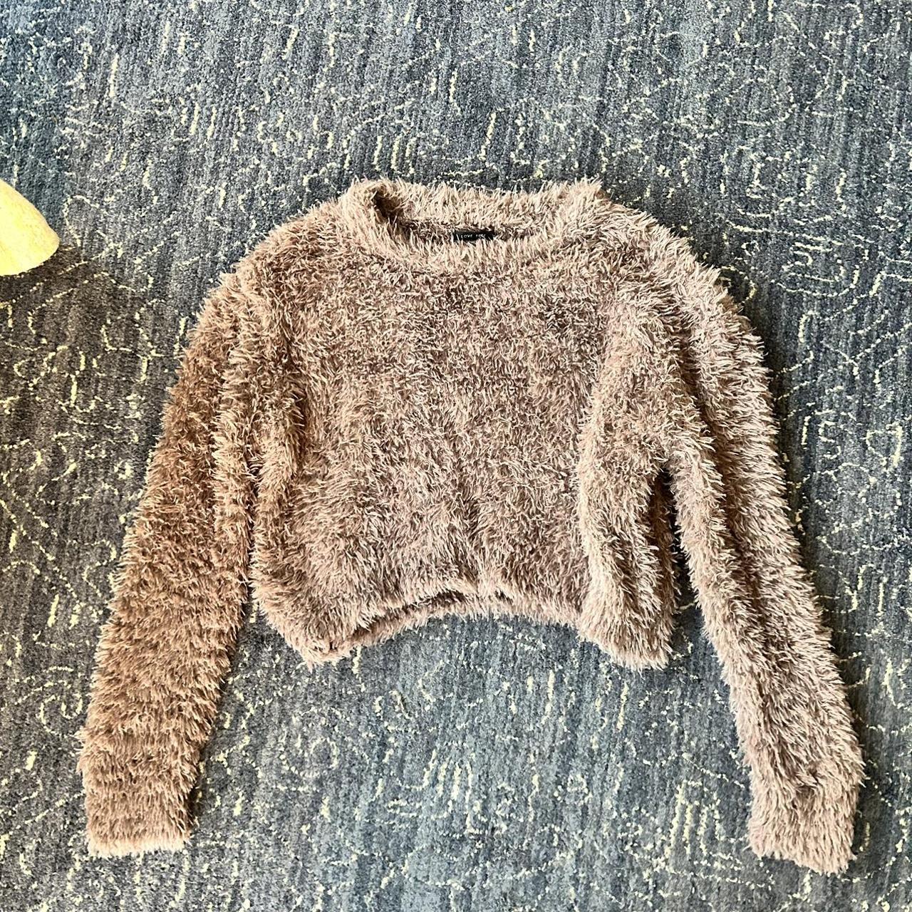 Super fuzzy and cozy sweater size medium ashy brown - Depop