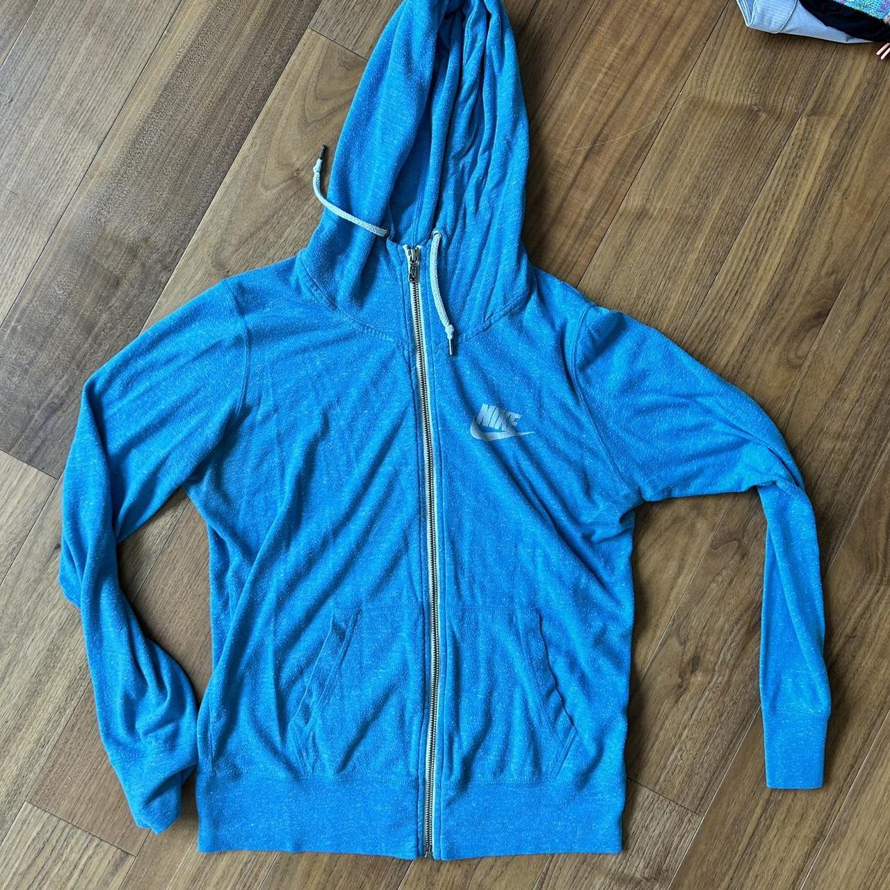 Light blue Nike jacket, zip up size large - Depop