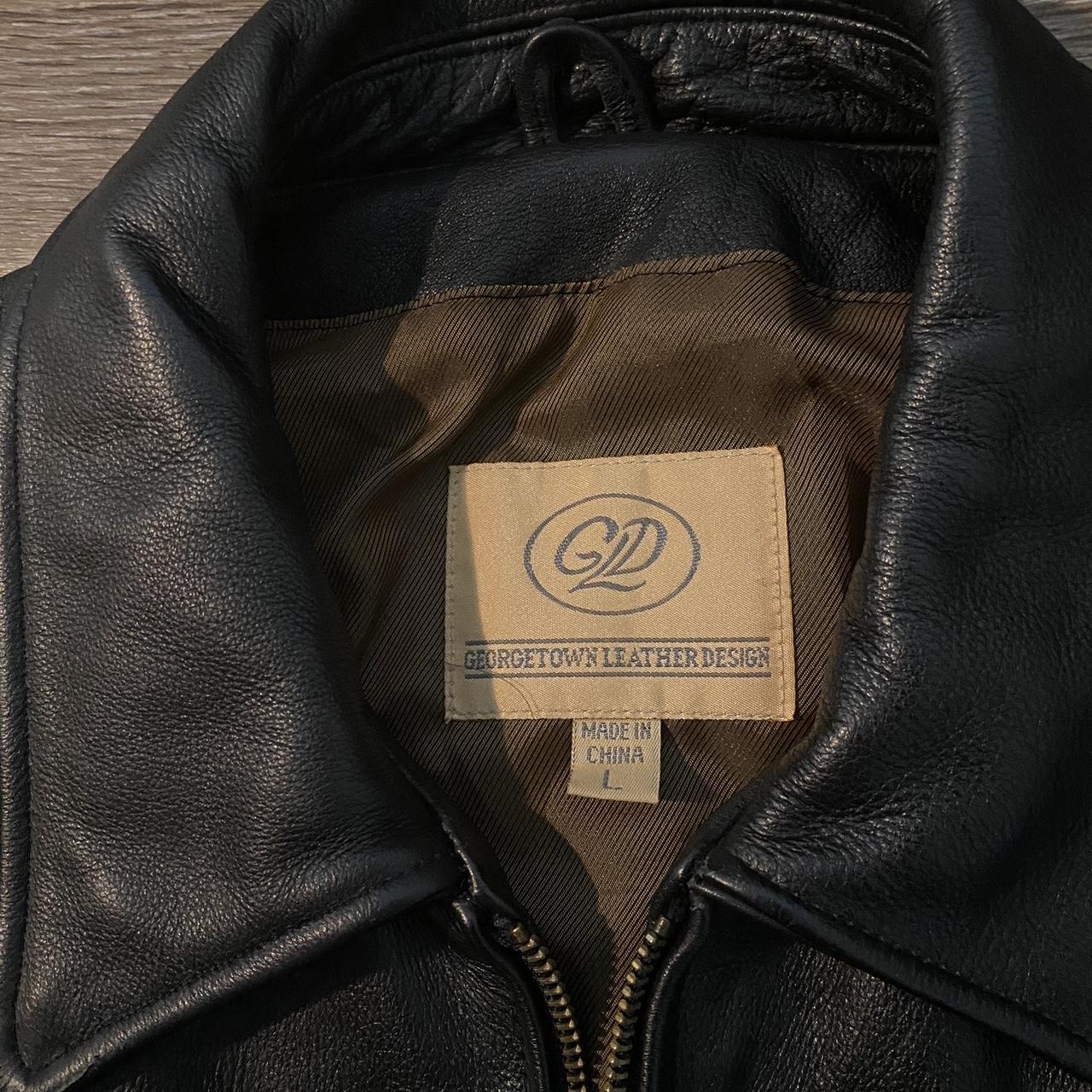 Vintage Georgetown Leather Design Black Leather... - Depop