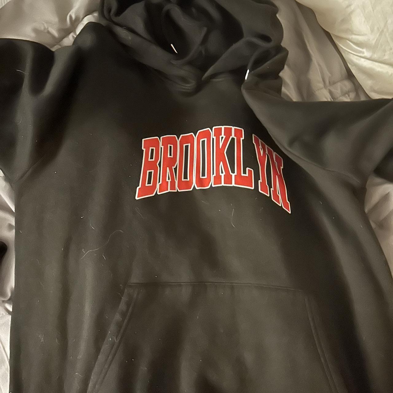 Black and red Brooklyn hoodie - Depop
