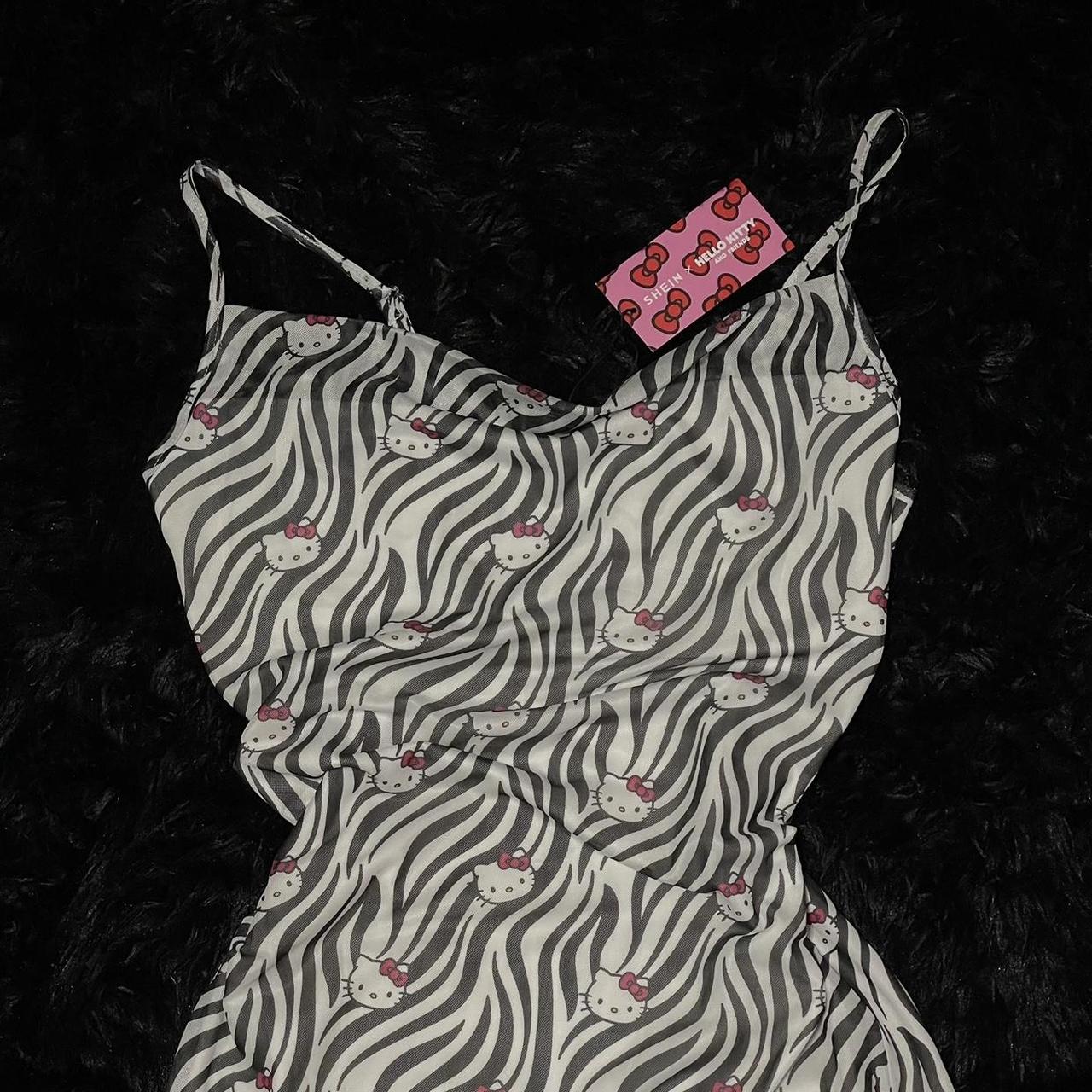 hello kitty deadstock zebra print mesh party... | Depop