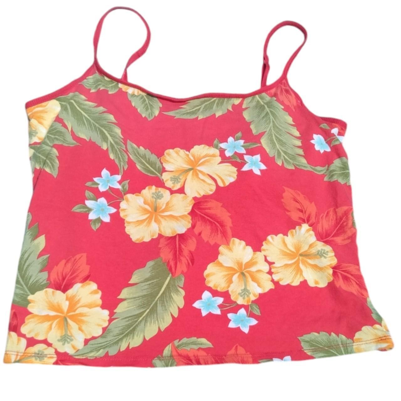 Tropical gyaru hibiscus tank top #gyaru... - Depop