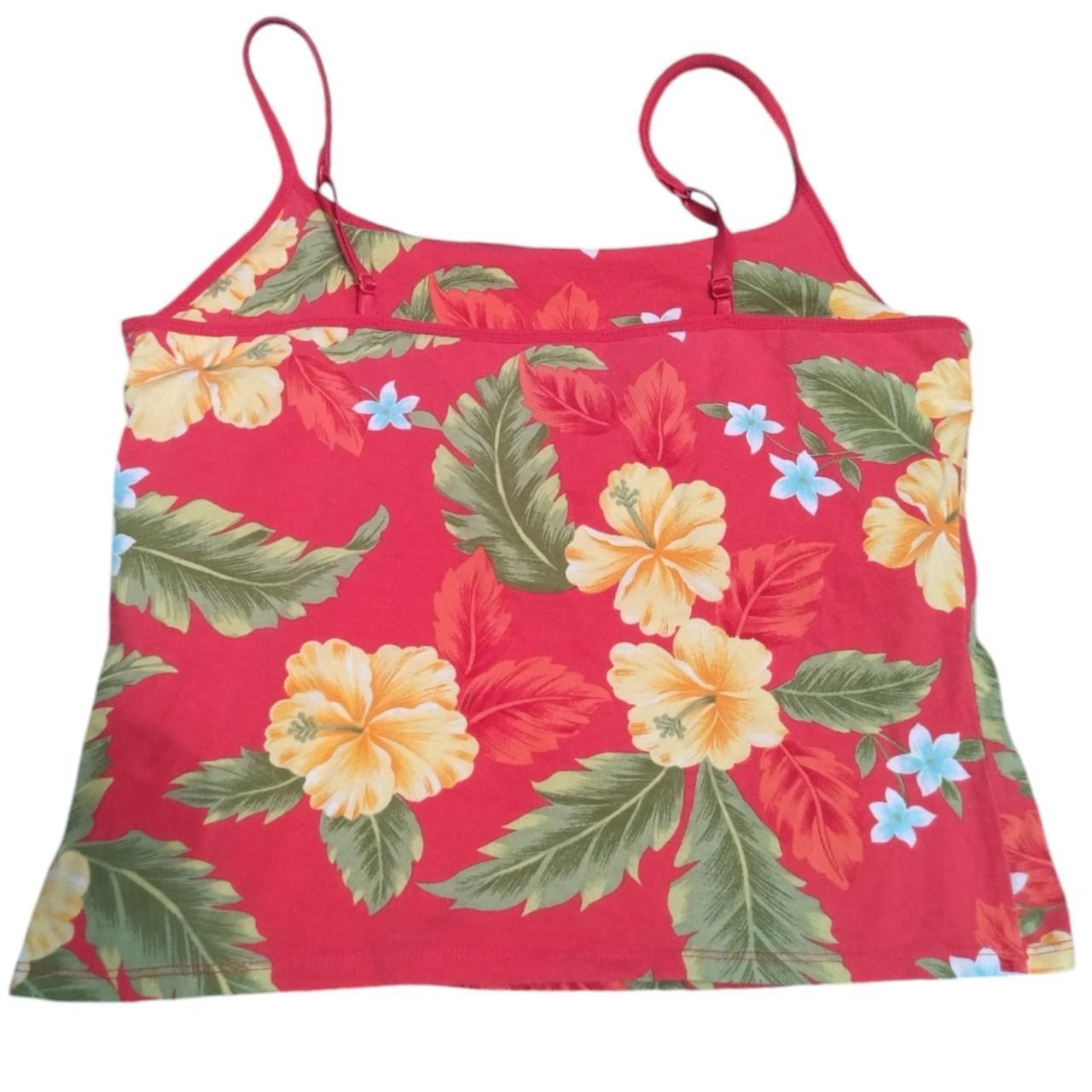 Tropical gyaru hibiscus tank top #gyaru... - Depop