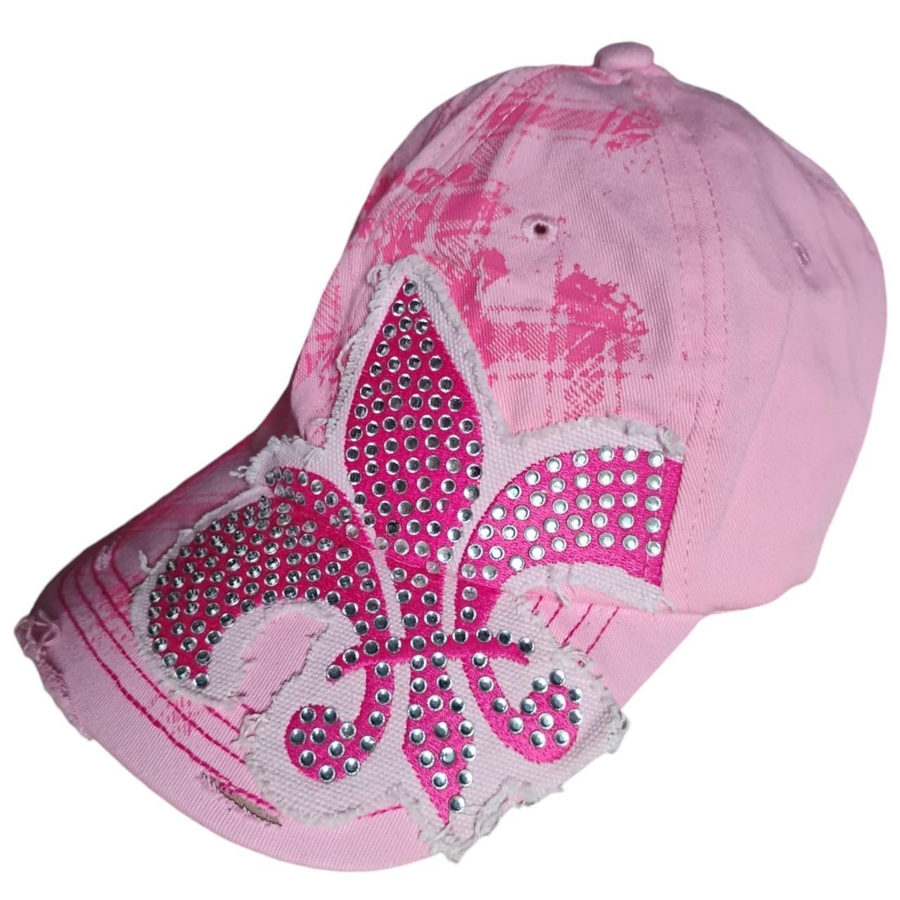 Y2K Vintage Mcbling Rhinestoned Fleur De Lis... - Depop