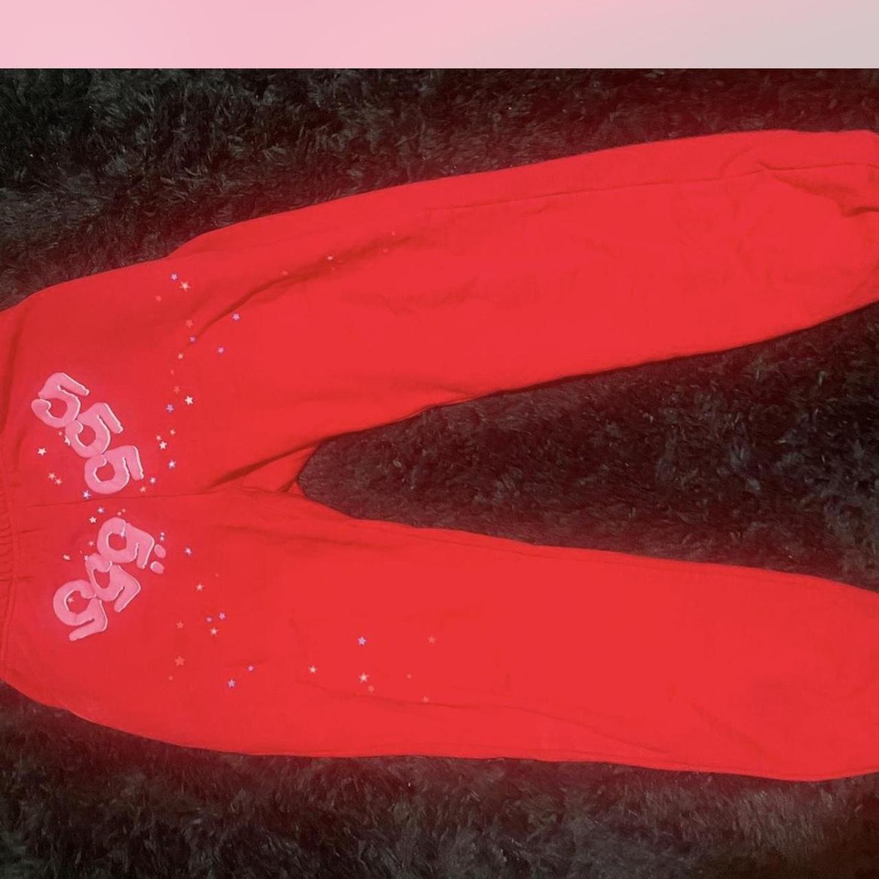 Spider 555 Red joggers - Depop