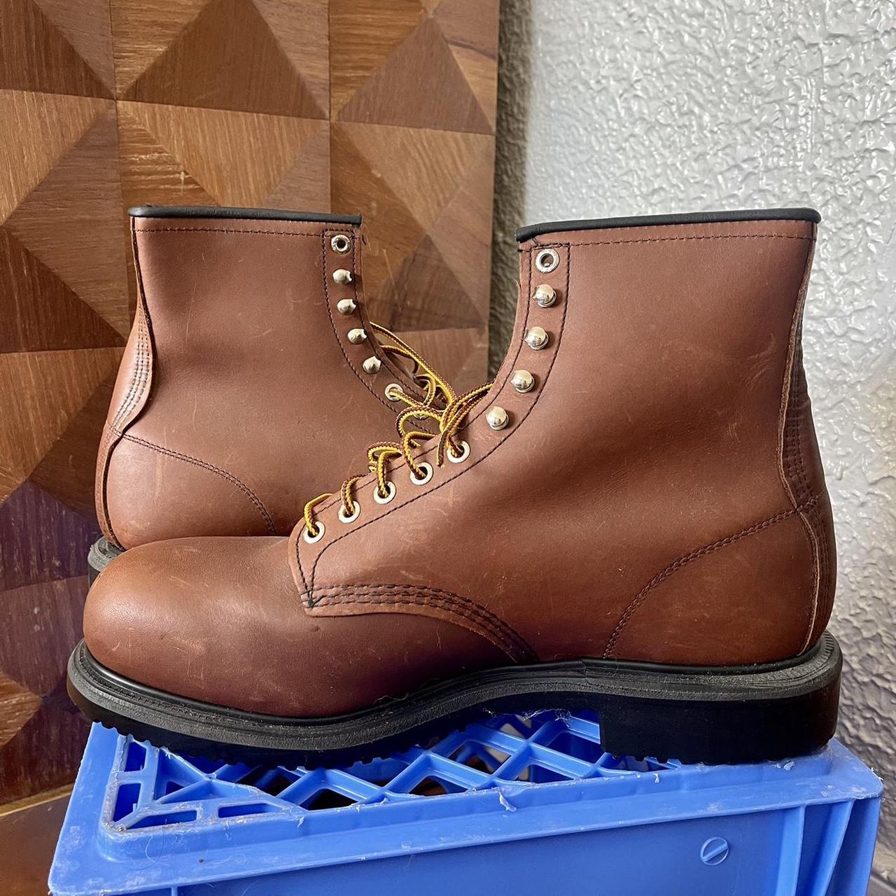 Brown leather Redwing lace up boots slight scuffing... - Depop
