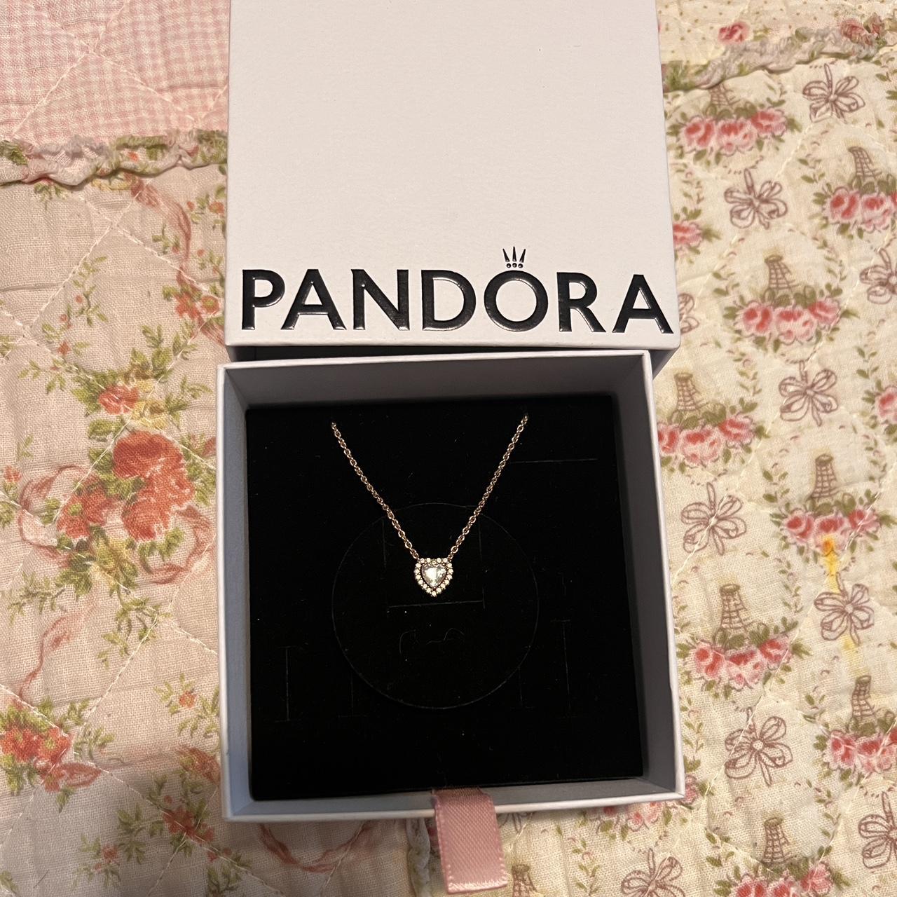 Pandora 14k Rose gold-plated heart unique metal... - Depop