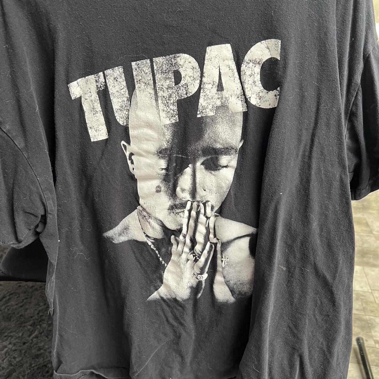 Black Tupac cotton T-shirt #Tupac #Rap | Depop