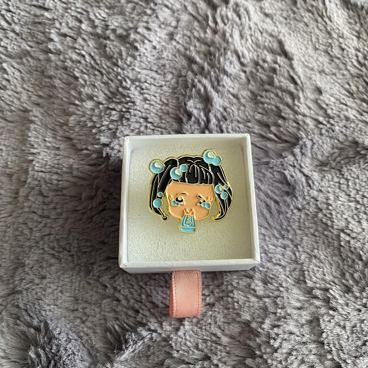 Cute Melanie Martinez enamel pin with a blue soap... - Depop