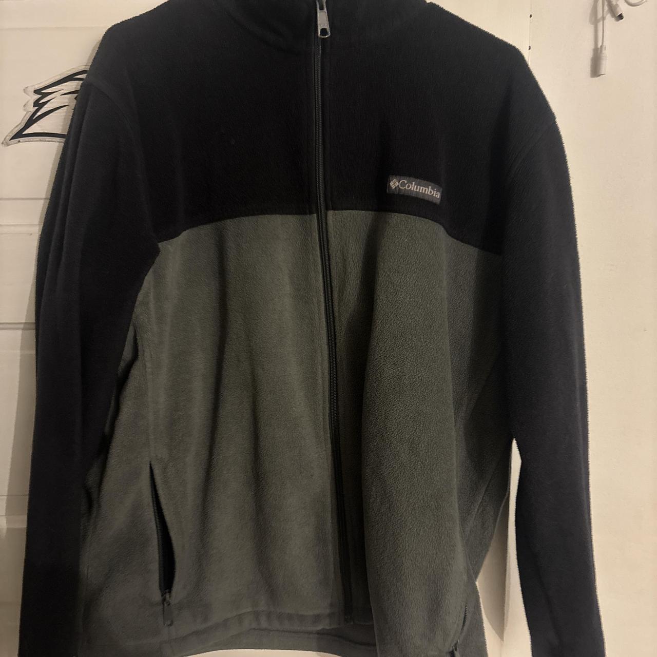 Columbia Sportswear black and gray fleece jacket... | Depop