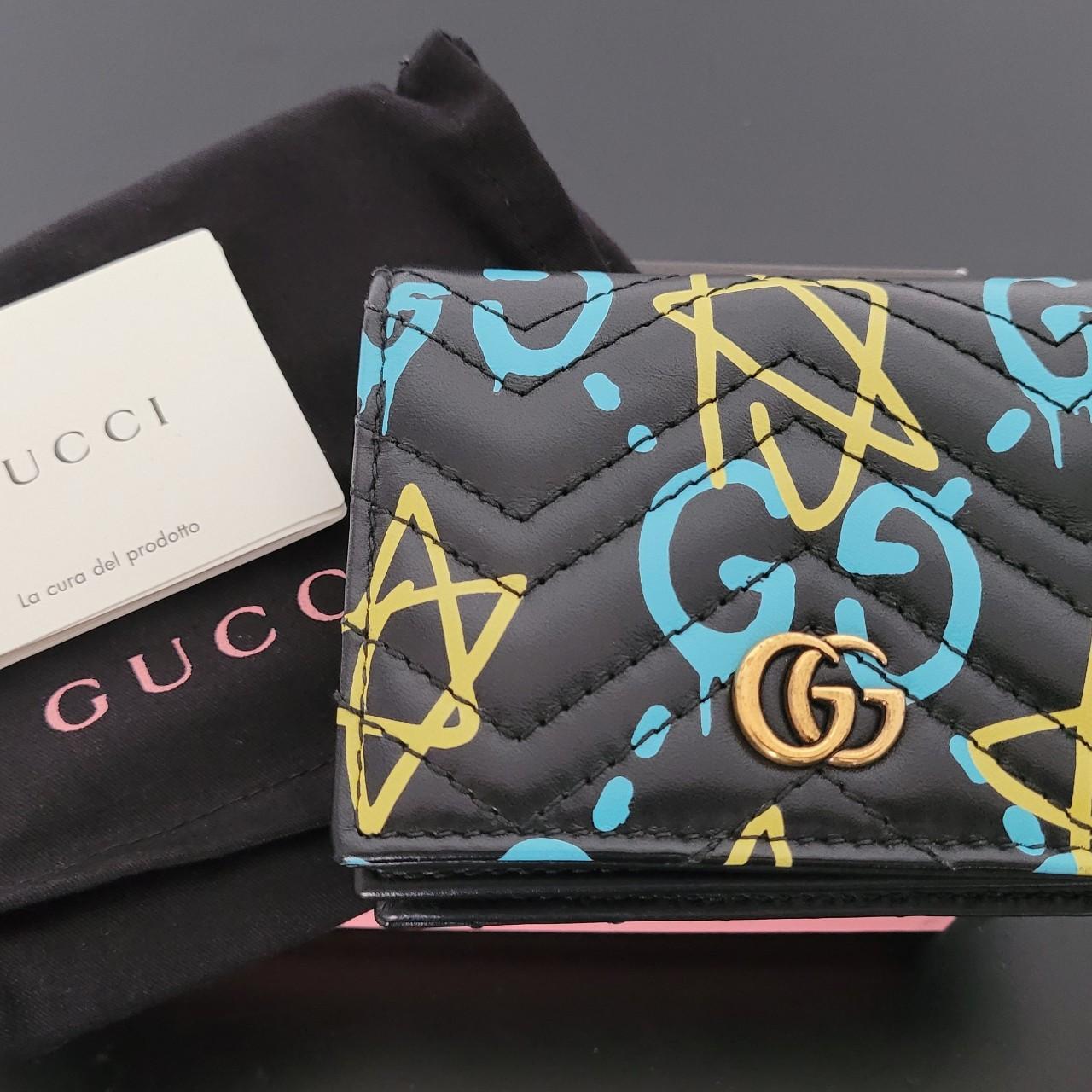 Gucci graffiti ghost folded wallet - Depop