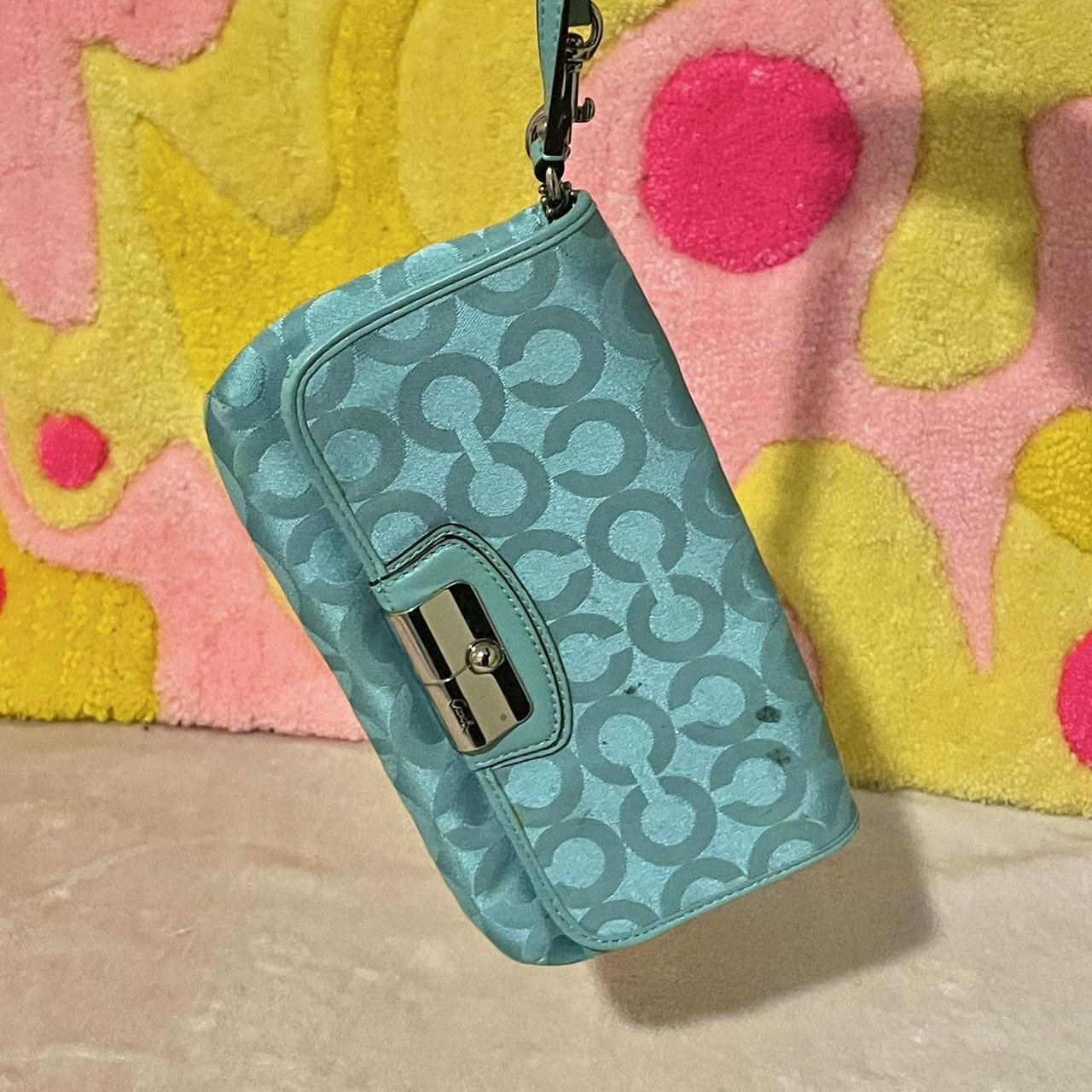 Vintage Teal Coach Signature C hand purse | Depop