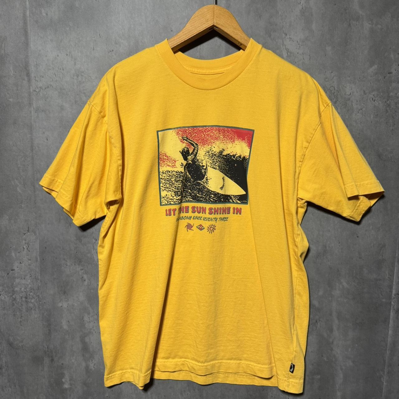 Billabong yellow surfing graphic t-shirt Size... | Depop