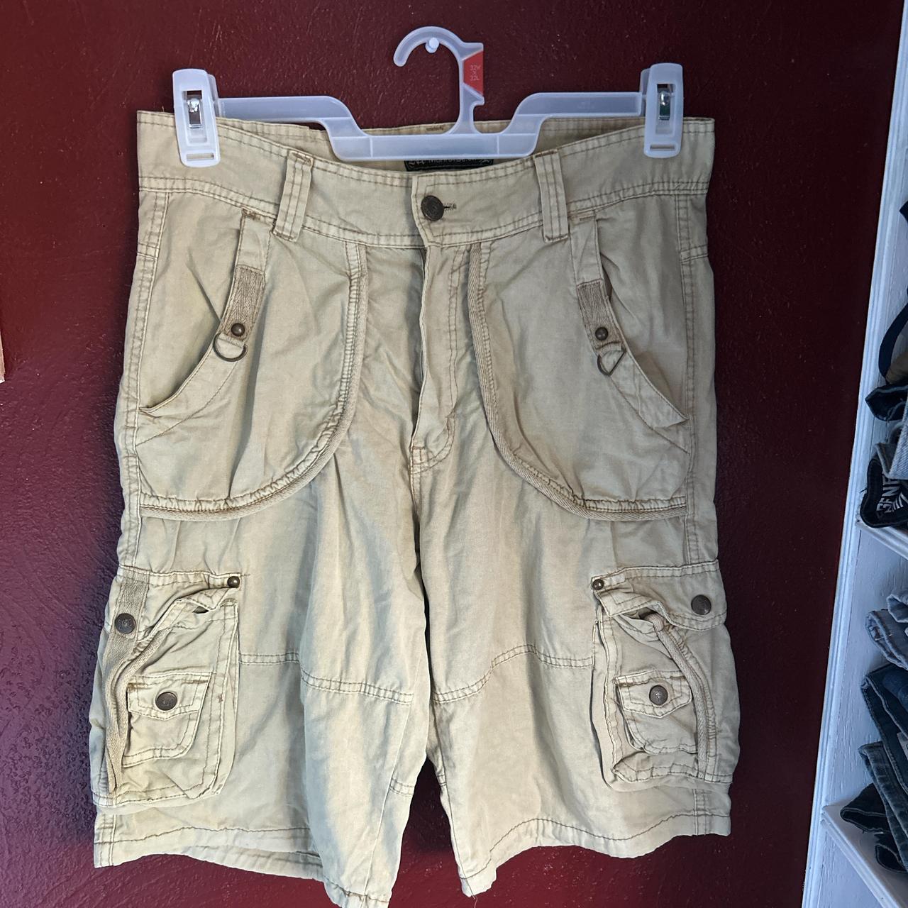 Thrifted these tan cargo shorts in Puerto Rico! #khaki - Depop