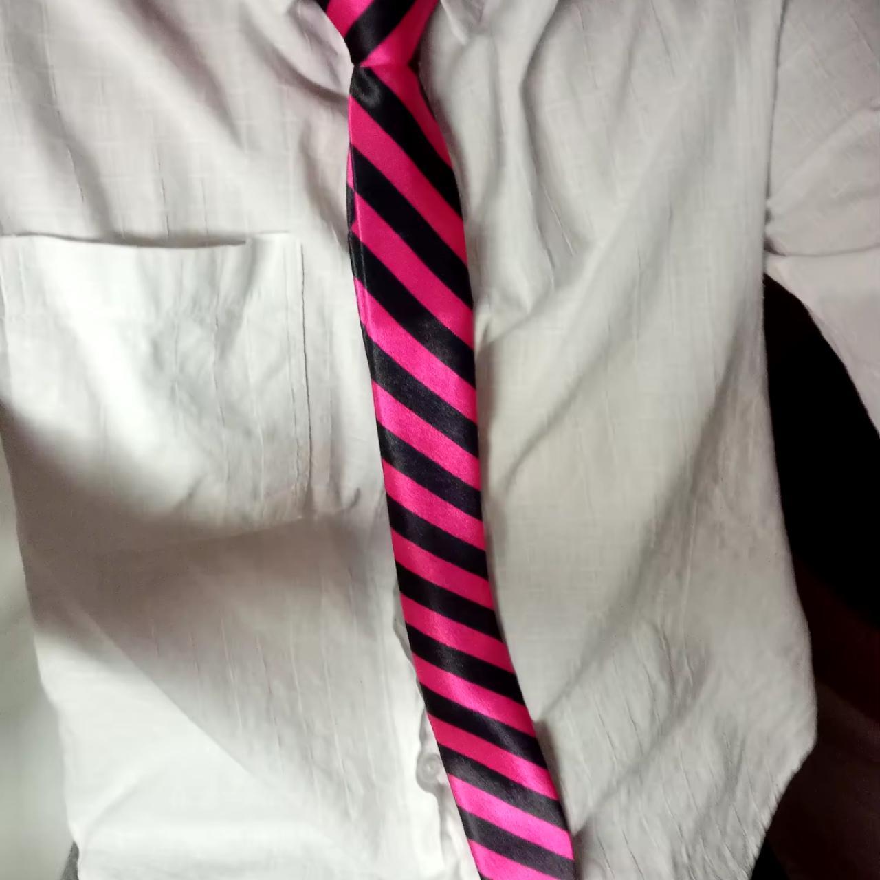 Pink checkered emo/scene tie Brand new just worn for... - Depop