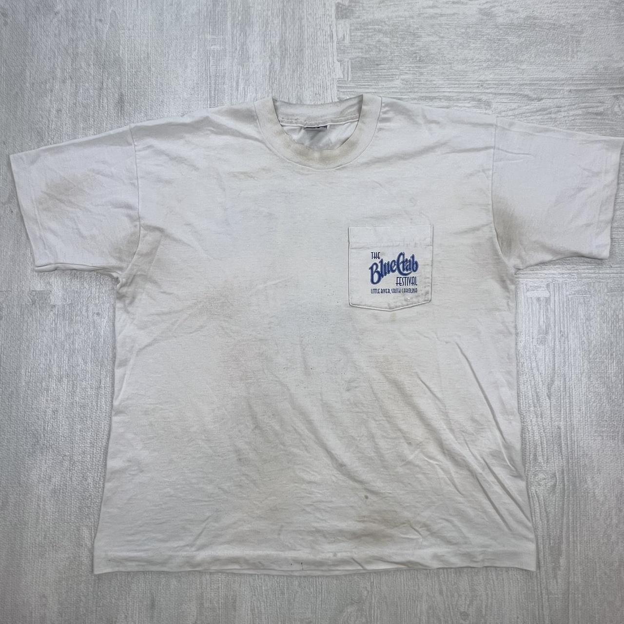 Vintage 90s Blue Crab Festival South Carolina white... | Depop