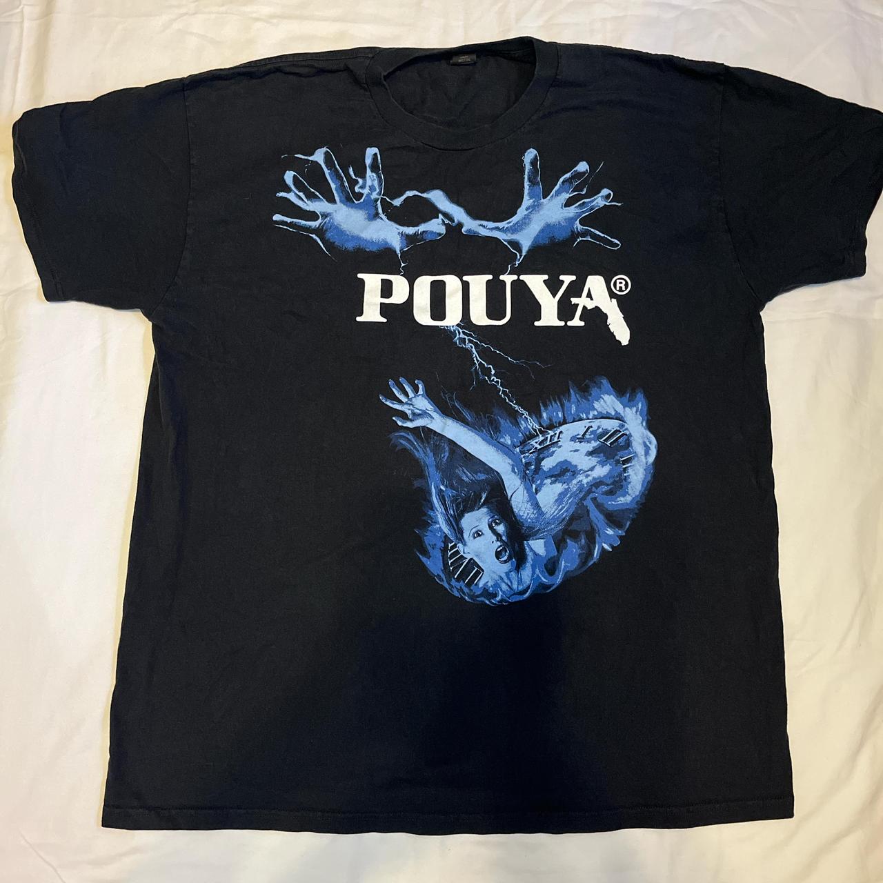 Pouya merch “Lightning TEE” black and blue cotton... | Depop