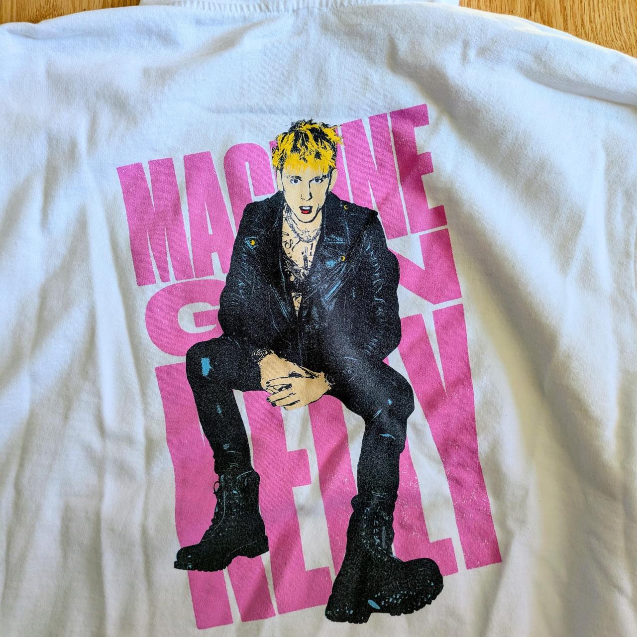 Machine Gun Kelly White Hoodie With Pink Accents,... | Depop