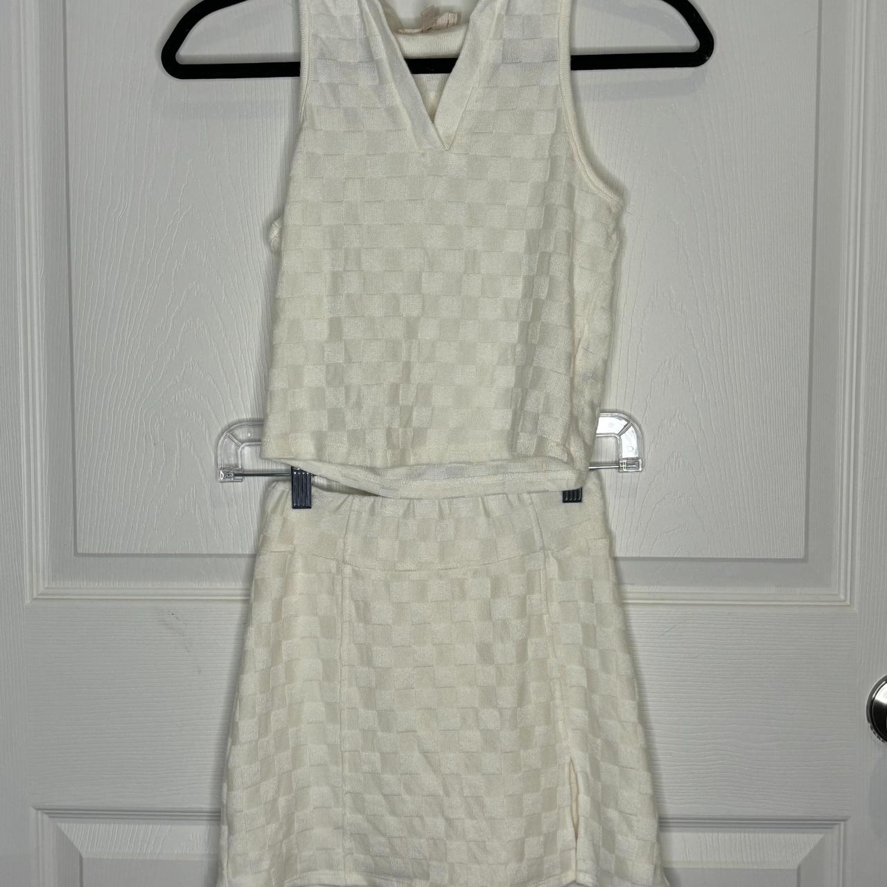 Cream Checkered Matching Set *NWT *super soft material - Depop