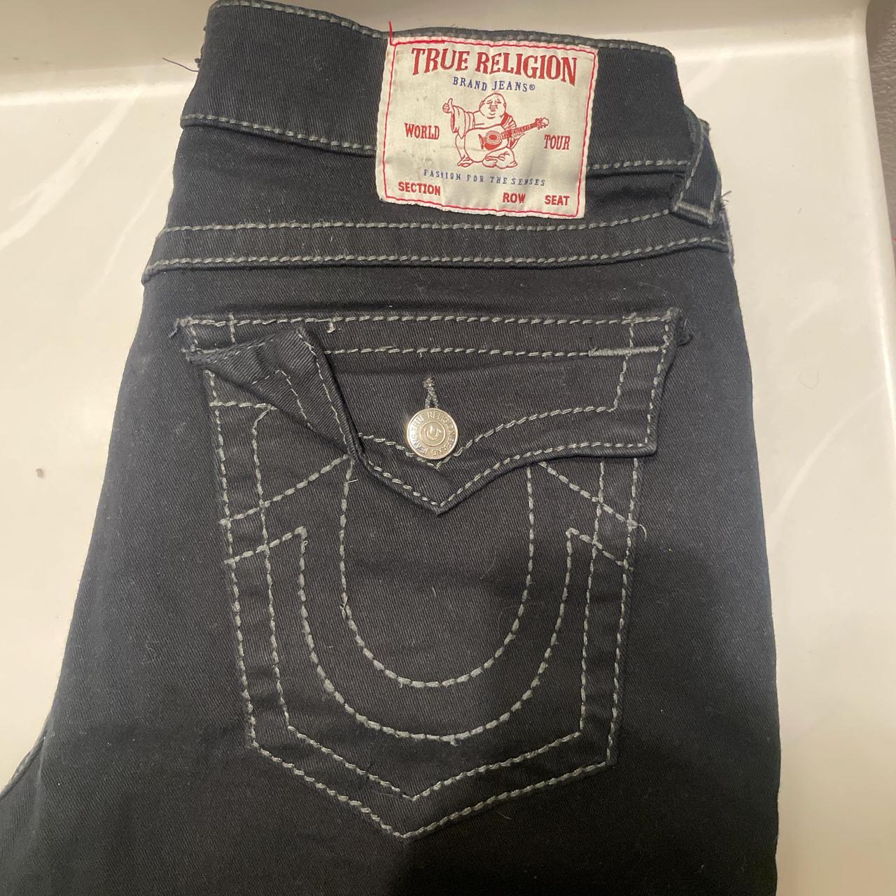 black grey stitching trueys - Depop