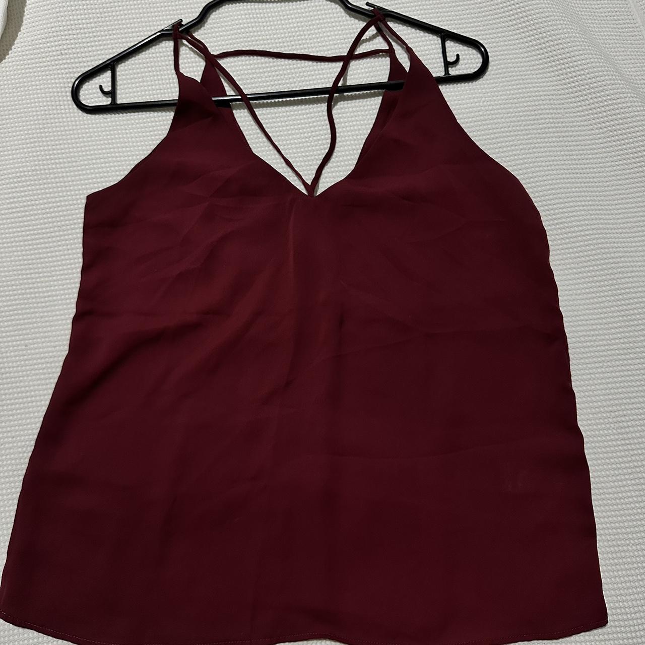 Deep red top, pretty good condition - Depop