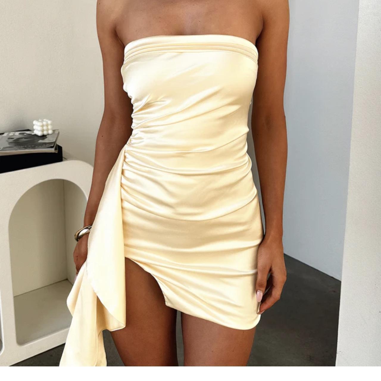 That’s so fetch butter yellow mini dress Size 2... | Depop