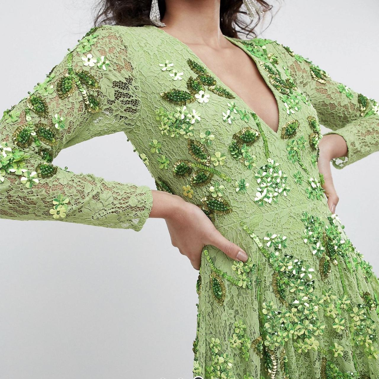 absolutely beautiful ASOS Edition green dress!... - Depop